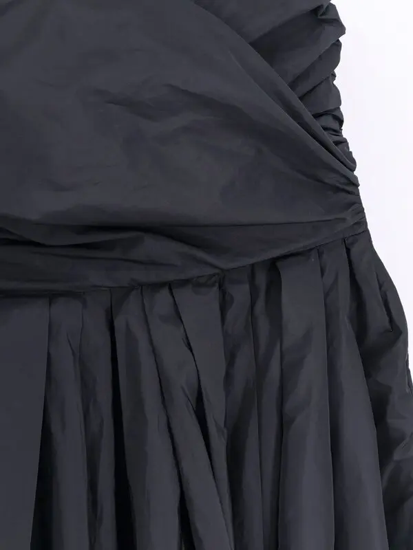 Pinko Strapless Pleated Asymmetrical Midi Dress