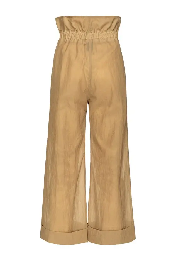 Pinko Ruffled Waist Wide Leg Trousers