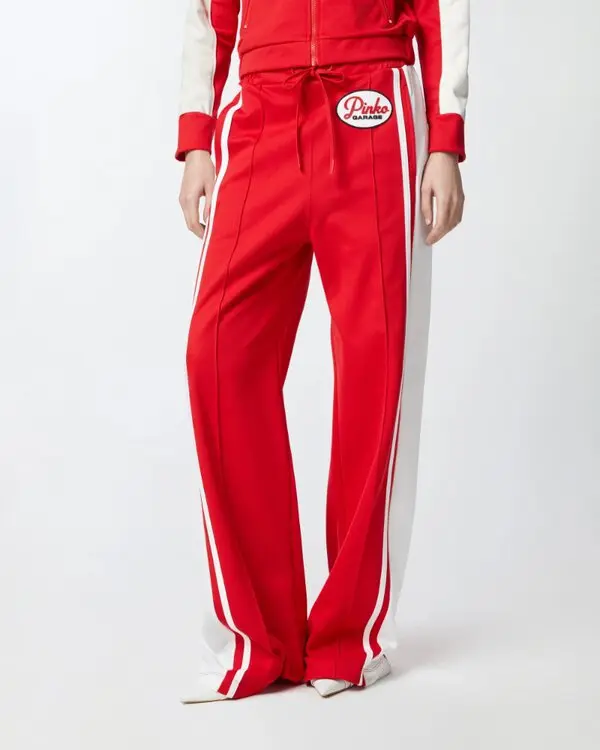 Pinko Logo Appliqué Wide-leg Track Shorts
