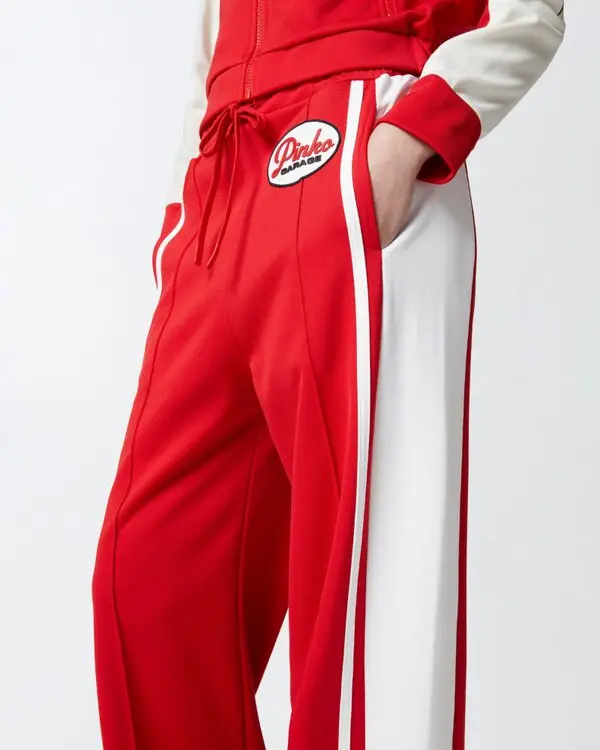 Pinko Logo Appliqué Wide-leg Track Shorts