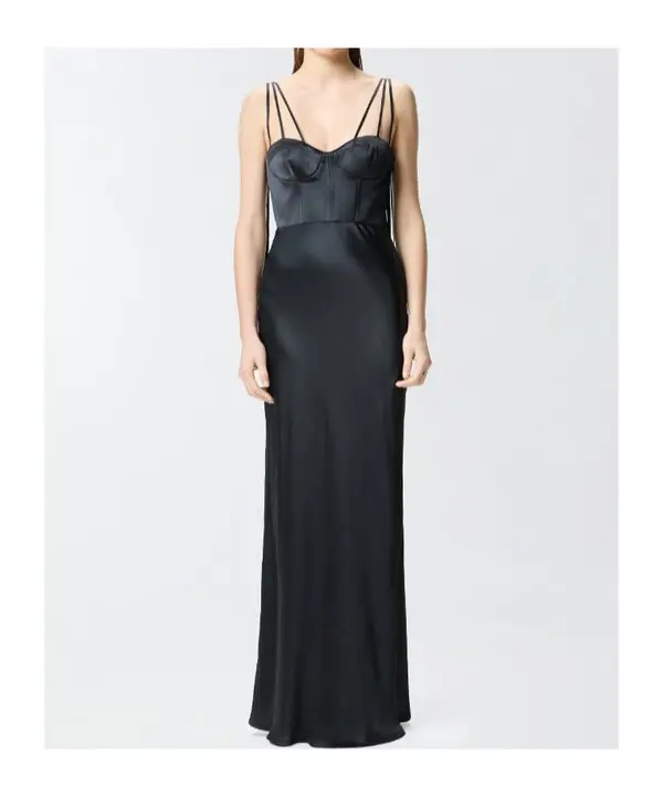 Pinko Satin Slip Dress With Multi-stranded Straps
