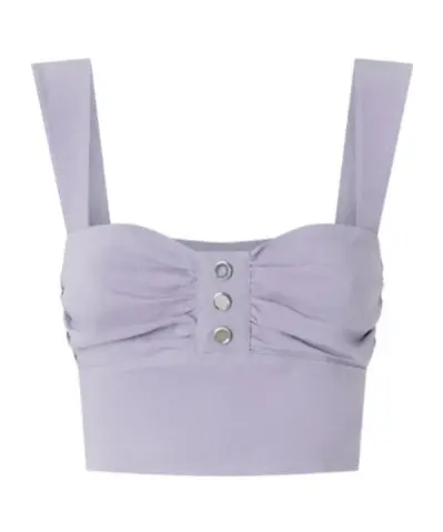 Pinko Ruched-detail Cropped Top - Purple