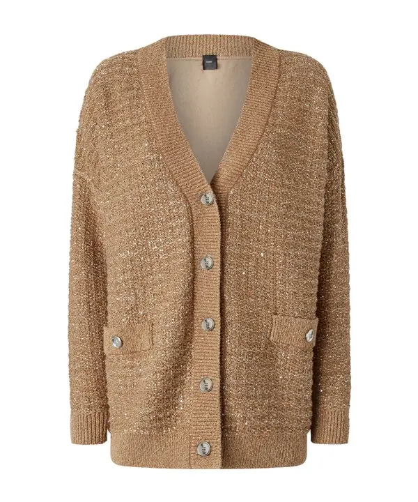 Pinko Sequins Metallic Basketweave Cardigan