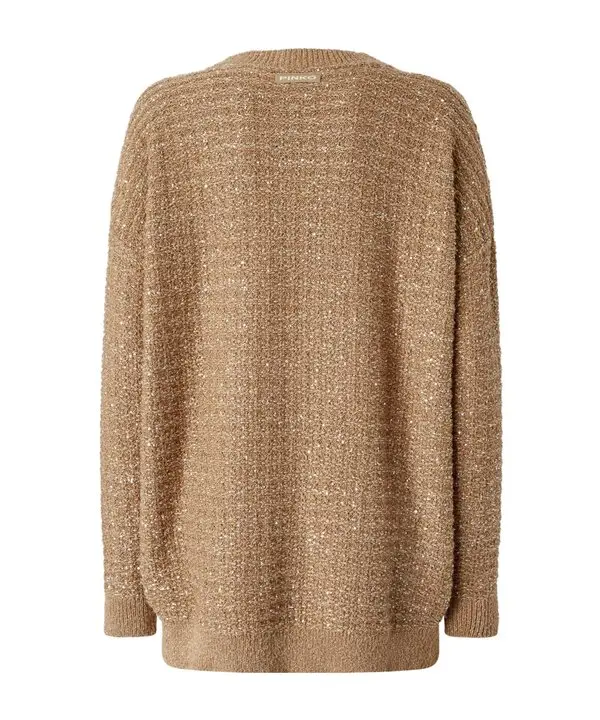 Pinko Sequins Metallic Basketweave Cardigan
