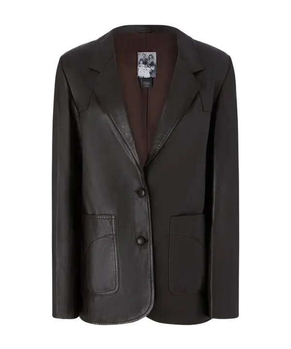 Pinko Single-breasted Leather Jacket