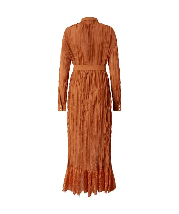 Pinko Creased Effect Belted Shirt Dress