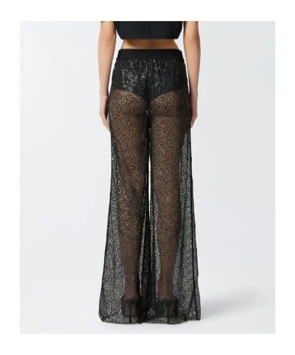 Pinko Sheer Sequinned Wide-leg Trousers