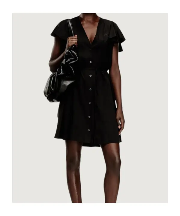 DIESEL® D-aikiri Dress With V-neck And Flutter Sleeves