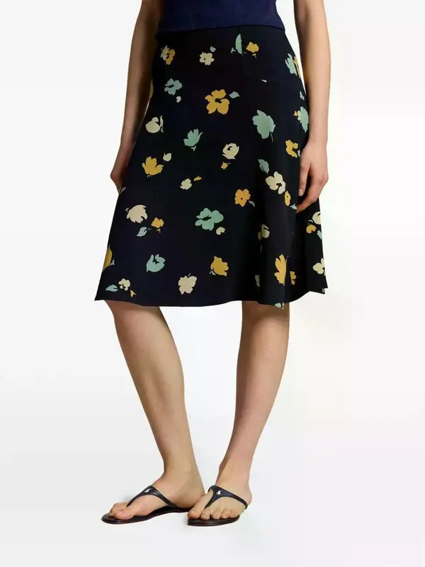 Polo Ralph Lauren Floral Print Flared Midi Skirt