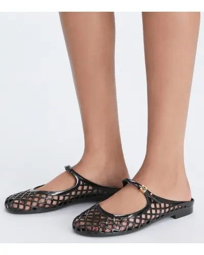 Tory Burch Mellow Flat Mules With Buckled Strap