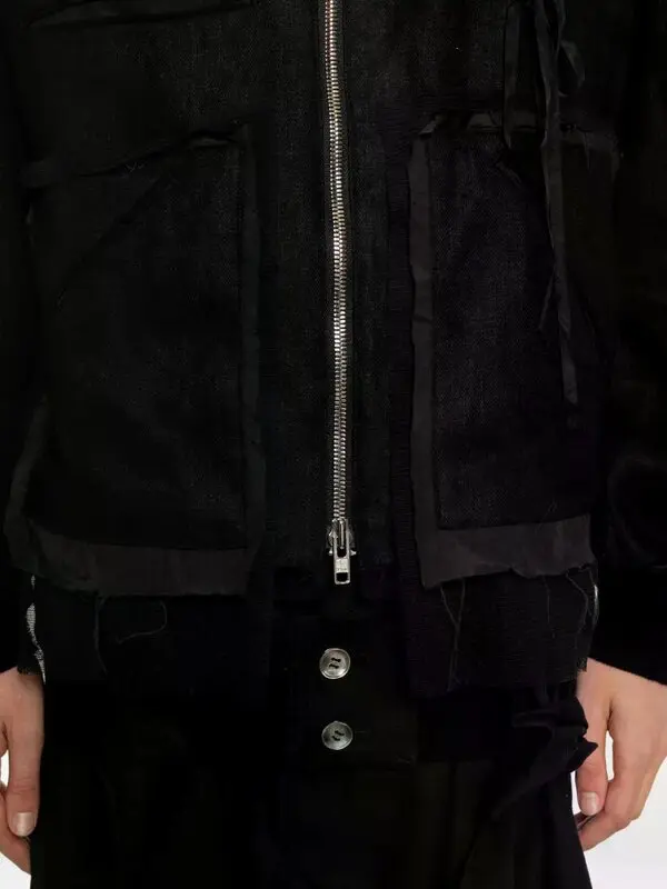 MIDORIKAWA Raw-edge Zip-up Jacket
