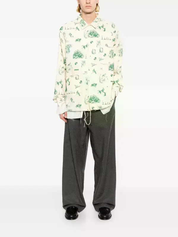 MIDORIKAWA Graphic-print Layered Shirt