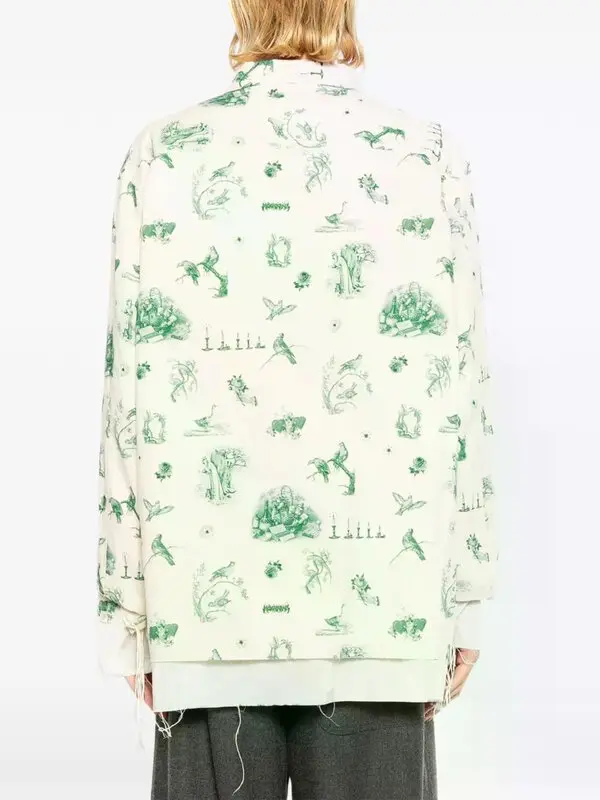MIDORIKAWA Graphic-print Layered Shirt