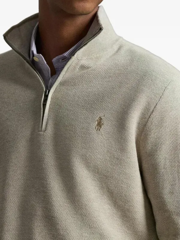 Polo Ralph Lauren Mesh-knit Quarter-zip Sweater