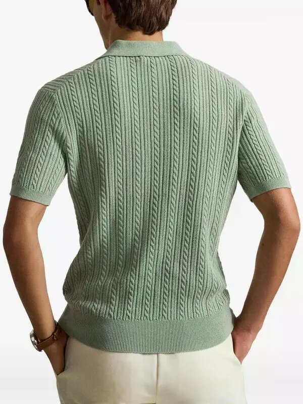 Polo Ralph Lauren Cable Knit Embroidered Polo Sweater