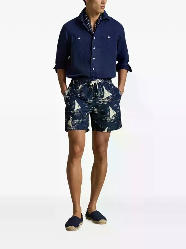 Polo Ralph Lauren Sailboat Print Swim Trunks