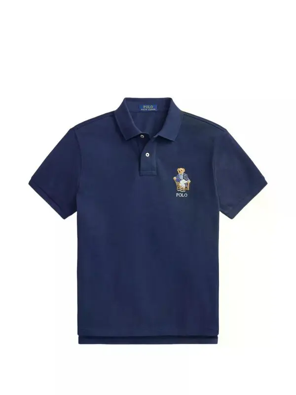 Polo Ralph Lauren Bear Embroidered Polo Shirt - Blue