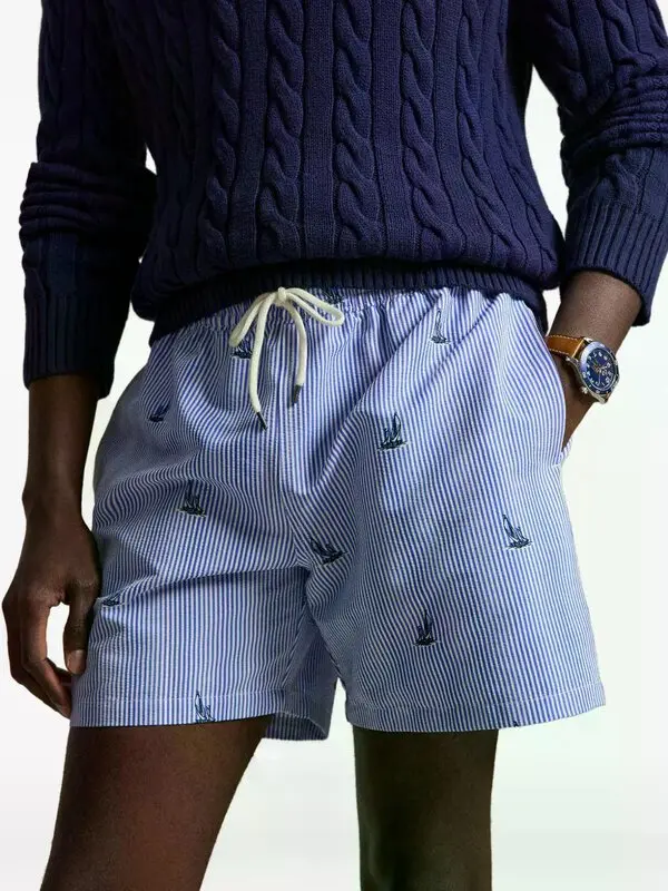 Polo Ralph Lauren Striped Sailboat Swim Trunks