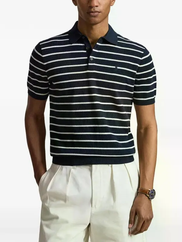 Polo Ralph Lauren Striped Rib-knit Polo Shirt