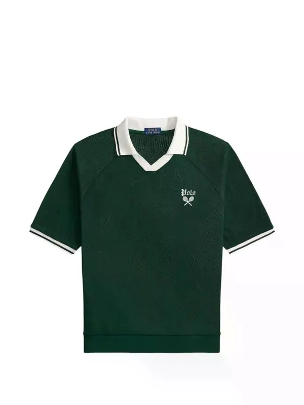 Polo Ralph Lauren Logo-embroidered Johnny-collar T-shirt - Green