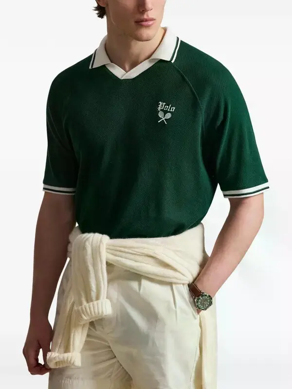 Polo Ralph Lauren Logo-embroidered Johnny-collar T-shirt