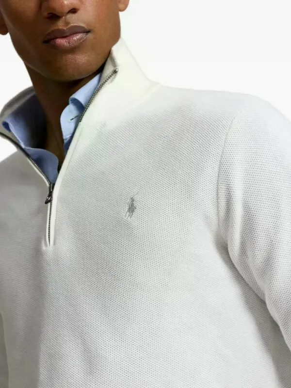 Polo Ralph Lauren Mesh-knit Quarter-zip Sweater