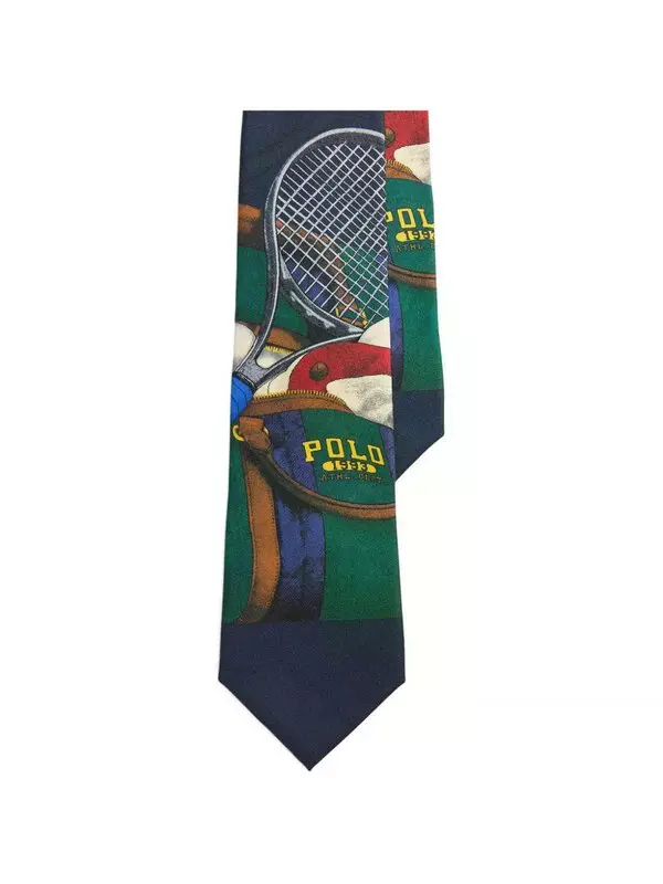 Polo Ralph Lauren Silk Tennis-print Neck Tie - Blue