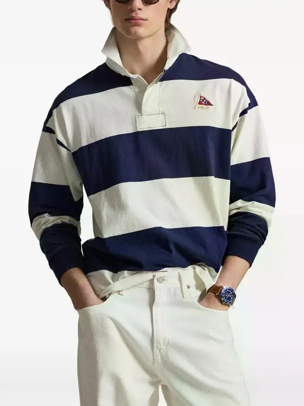 Polo Ralph Lauren Striped Embroidered Rugby Polo Shirt