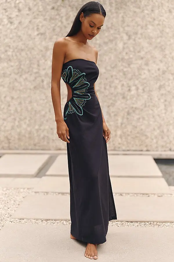 CELANDINE Aliza Strapless Maxi Dress