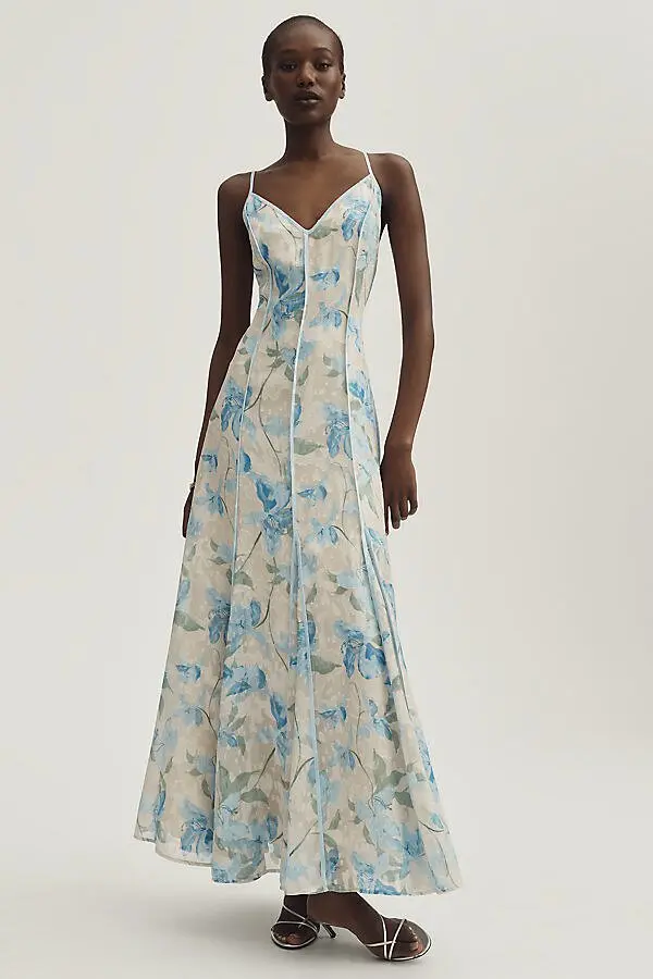 HUTCH Tasmin V-neck Maxi Dress With Floral Print