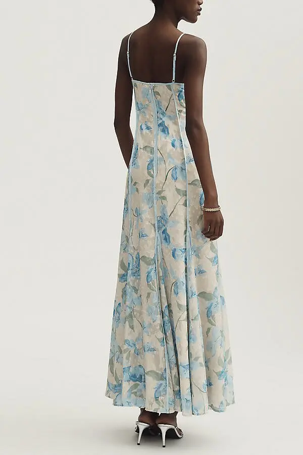 HUTCH Tasmin V-neck Maxi Dress With Floral Print