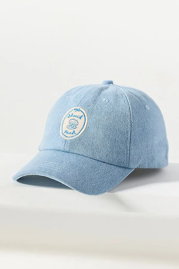 Anthropologie Patch Baseball Cap - Dark Denim