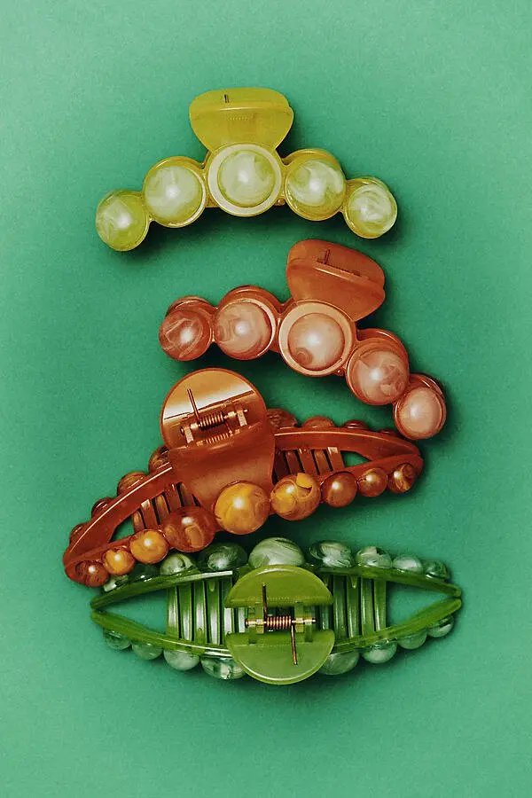 Anthropologie Citrus Bubble Hair Claw Clips, Set Of 2