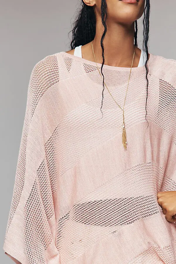 DO EVERYTHING IN LOVE Open-knit Poncho
