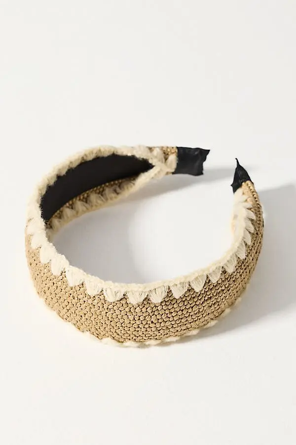 Anthropologie Woven Whipstitch Headband - Tan