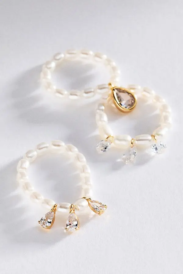 Anthropologie Stretch Rg, Set Of 3 - Pearl