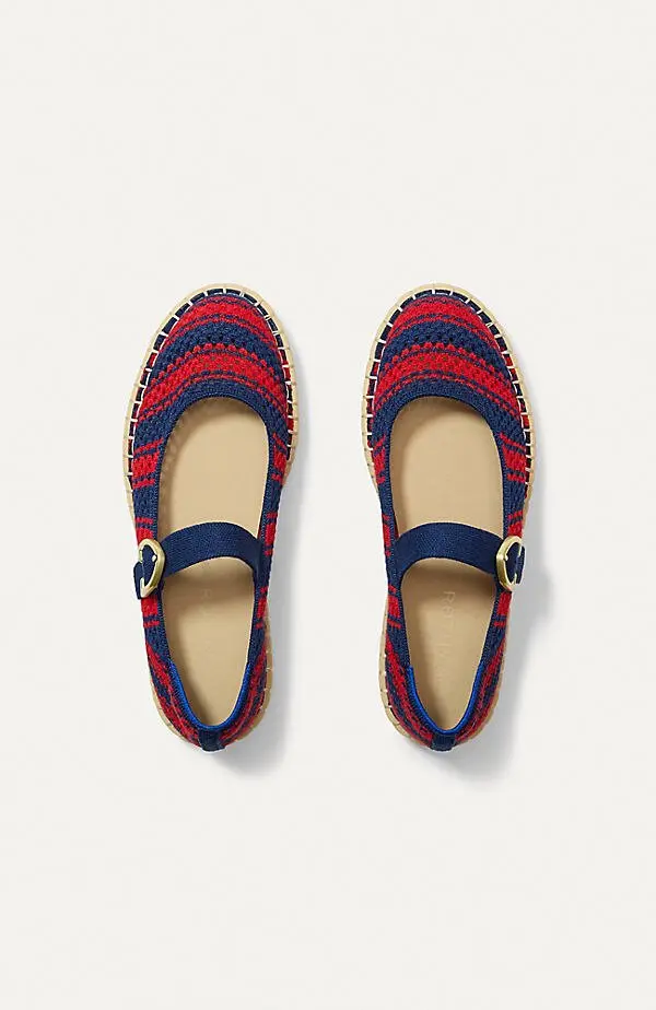 Rothy's The Espadrille Mary Jane Flats - Red Stripe