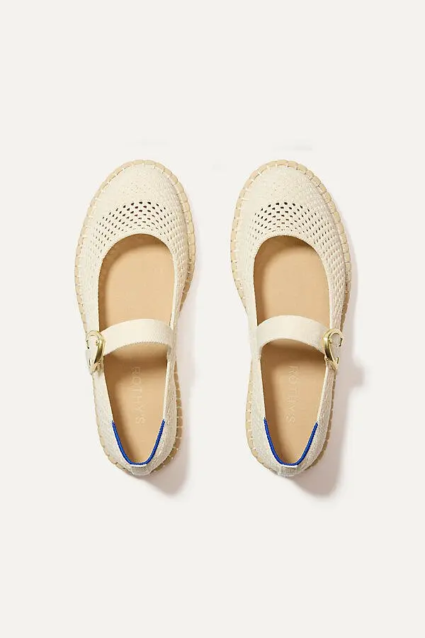Rothy's The Espadrille Mary Jane Flats - White