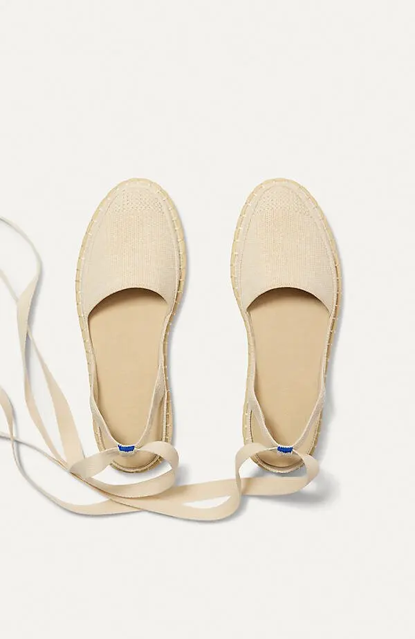 Rothy's D'orsay Espadrille Ankle-wrap Flats - Ivory