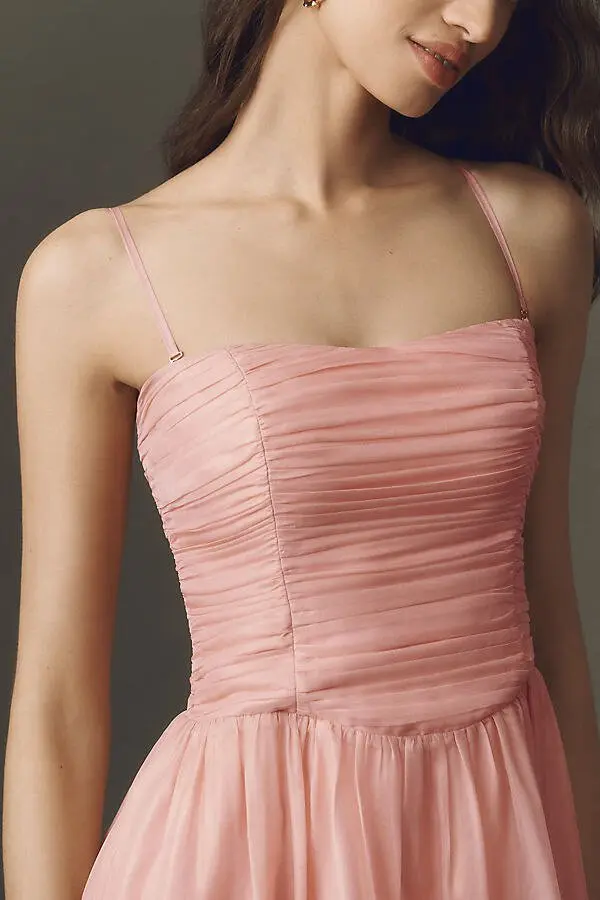 Bhldn Strapless Sweetheart Neckline Maxi Dress With Slender Straps