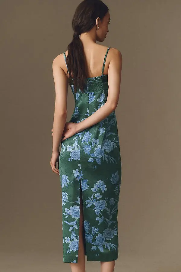 Bhldn Floral Jacquard Bustier Maxi Dress