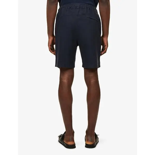 Derek Rose Vienna Drawstring Linen Shorts - Navy