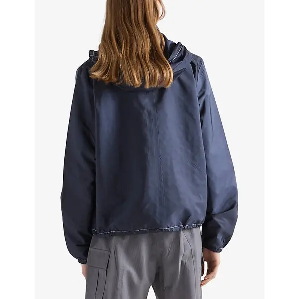 Prada Lightweight Re-nylon Blouson Jacket With Drawstring Hood
