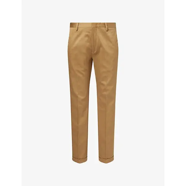 Paul Smith Turn-up Cotton Trousers - Light Beige