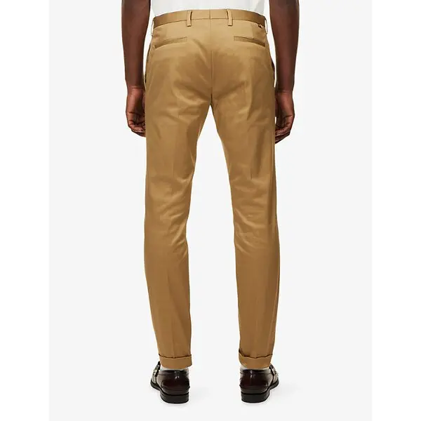 Paul Smith Turn-up Cotton Trousers - Light Beige