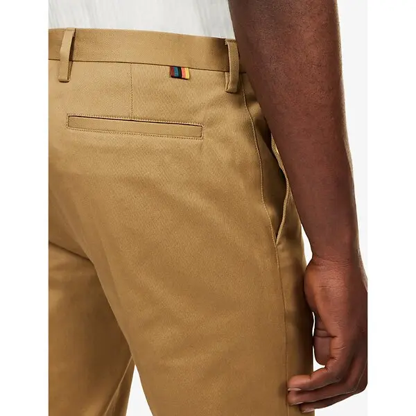 Paul Smith Turn-up Cotton Trousers - Light Beige