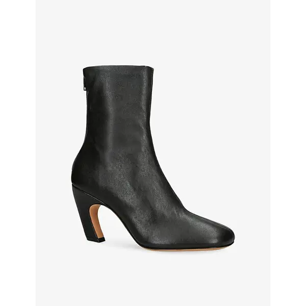Le Monde Beryl Mica Glove Heeled Leather Ankle Boots - Black