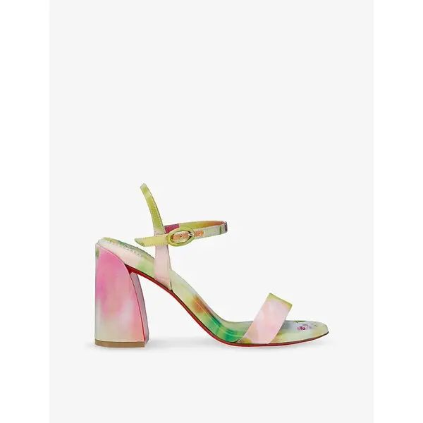 CHRISTIAN LOUBOUTIN Jane 85 Satin Heeled Sandals - Multi/lin Multi