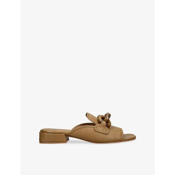 PEDRO GARCIA Enna Leather Mules With Chain Embellishment