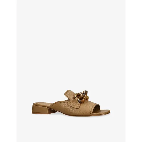 PEDRO GARCIA Enna Leather Mules With Chain Embellishment